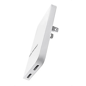 Galvanox Dual USB-C Flat Wall Charger - Fast Charging Ultra Slim Outlet Plug, Multi Port Type C for iPhone 13, 14, iPhone 15 Pro Max and Samsung Galaxy Phones (20W)
