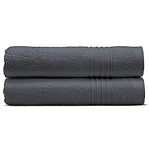 Cosy House Collection 2-Pack Essential Cotton Hand Towel Set - Ultra Soft, Absorbent & Quick Drying - Luxury 100% Cotton Plush Towel - for Bathroom, Shower & Kitchen (Hand Towel, Grey)