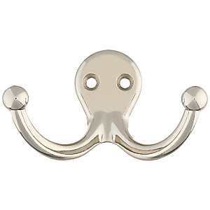 National Hardware N199-232 V163 Double Clothes Hooks in Nickel, 2 pack