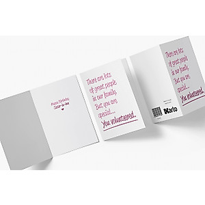 Karto Sweet and Funny Birthday Card For Sister In Law, Single Large 5.5 x 8.5 Greeting Card, Sister In Law Birthday Card, Birthday Cards For Sister In Law Volunteered Sister