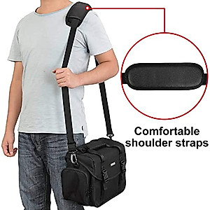 CADeN Camera Bag Case Shoulder Messenger Bag with Tripod Holder Compatible for Nikon, Canon, Sony, DSLR SLR Mirrorless Cameras Waterproof (Black, Small)