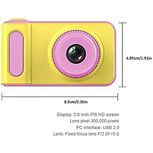 eDealz Full 1080P Kids Selfie HD Compact Digital Photo and Video Rechargeable Camera with 2" LCD Screen, Video Games and Micro USB Charging (Pink, with SD Card)