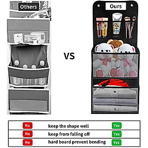 Boczif Over Door Hanging Organizer, 5-Shelf Wall Mount Storage with 4 Large Pocket and Mesh Clear Window, Anti Tilt Behind Door Organizer for Bathroom, Pantry, Closet, Dorm, Toys, Kitchen, Cosmetics