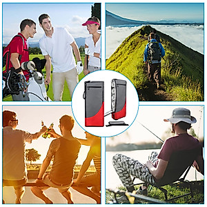 WITSTEP Insulated Beer Cooler for Golf Bag, Holds 6 Cans or 2 Wine Bottles, Grey-Red, Portable and Durable