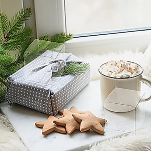 Cabilock 50Pcs Clear Favor Boxes PVC Plastic Packing Box Transparent Gift Box Macaron Candy Cube Boxes for Wedding Party (5x5x5cm)