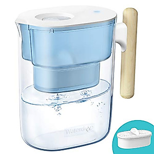 Waterdrop 200-Gallon Long-Life Chubby 10-Cup Water Filter Pitcher with 1 Filter, NSF Certified, 5X Times Lifetime, Reduces PFAS, PFOA/PFOS, Chlorine, BPA Free, Blue