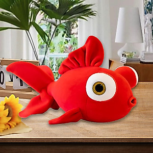 AUCOOMA Fish Stuffed Animal Plush Toys Hugging Pillow Cute Soft Doll Gifts for Girls Red13.7