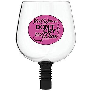 Guzzle Buddy 2GO Unbreakable Tritan Plastic Wine Bottle Glass, It Turns Your Bottle Into Your Glass, Real Women