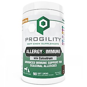 Nootie Progility Allergy & Immune Supplement, Seasonal Allergies Advanced Immune Support Supplement for Dogs, 90 Soft Chews per Container