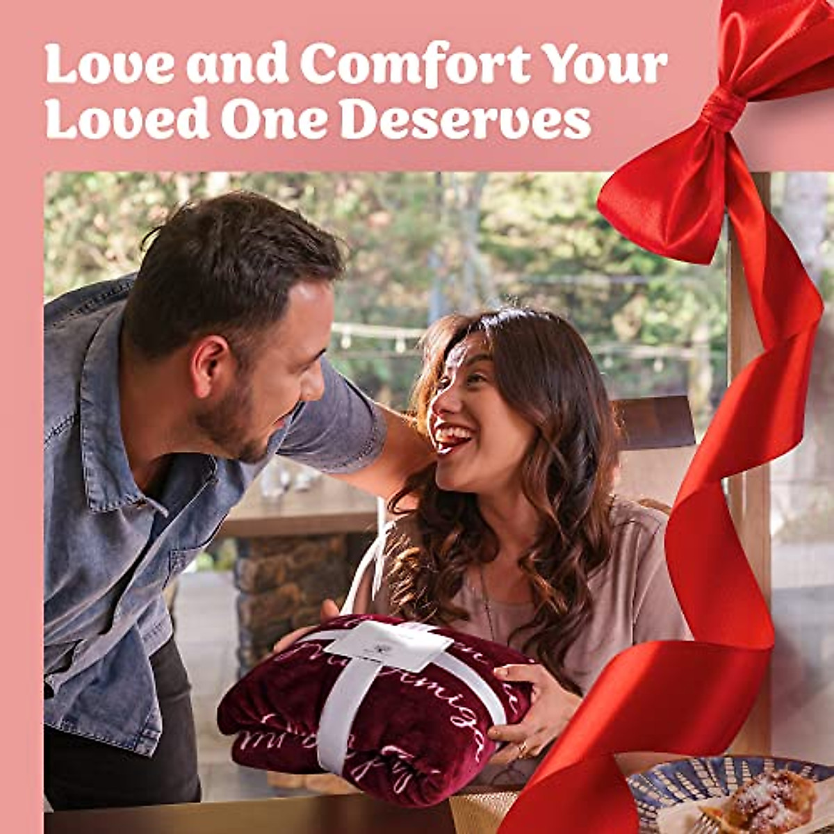 ButterTree Regalos para Mujeres, Gifts for Girlfriend, Girlfriend Gifts, Gifts for Her, Birthday Gifts for Women, Girlfriend Gift, Couples Gift, Throw Blanket 65" × 50" (Merlot Red)