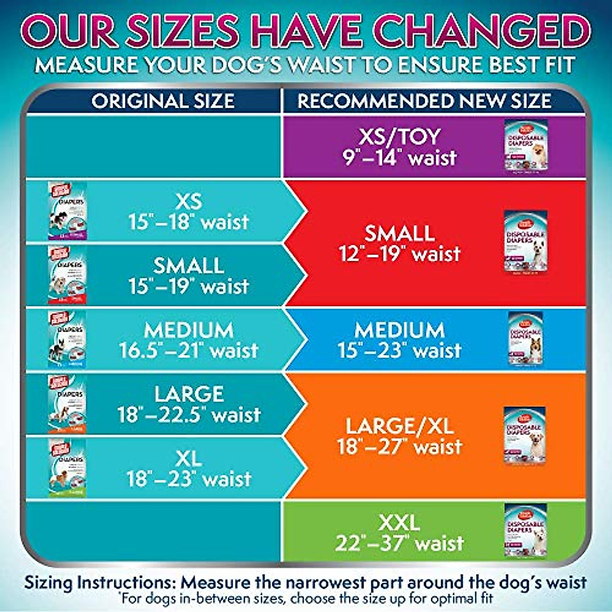 Simple Solution True Fit Disposable Dog Diapers for Female Dogs - Super Absorbent with Wetness Indicator - L/XL (Waist 18-27in) - 30 Count