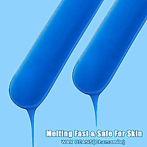 Oakeer Waxing Kit Women Men Wax Warmer Hair Removal at Home with 6 Bags Beans Body Waxing for Eyebrows Nose Cheeks Arms Bikinis Legs 62 Accessories