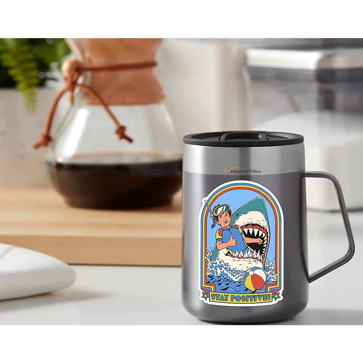 IMPERIAL VIBES – Stay Positive Sticker – Vinyl Decal for Car, Truck, and Van – Removable Indoor and Outdoor Use for Laptop Sticker – Waterproof Decal for Window and Waterbottle – Pack of 2 Imp 47