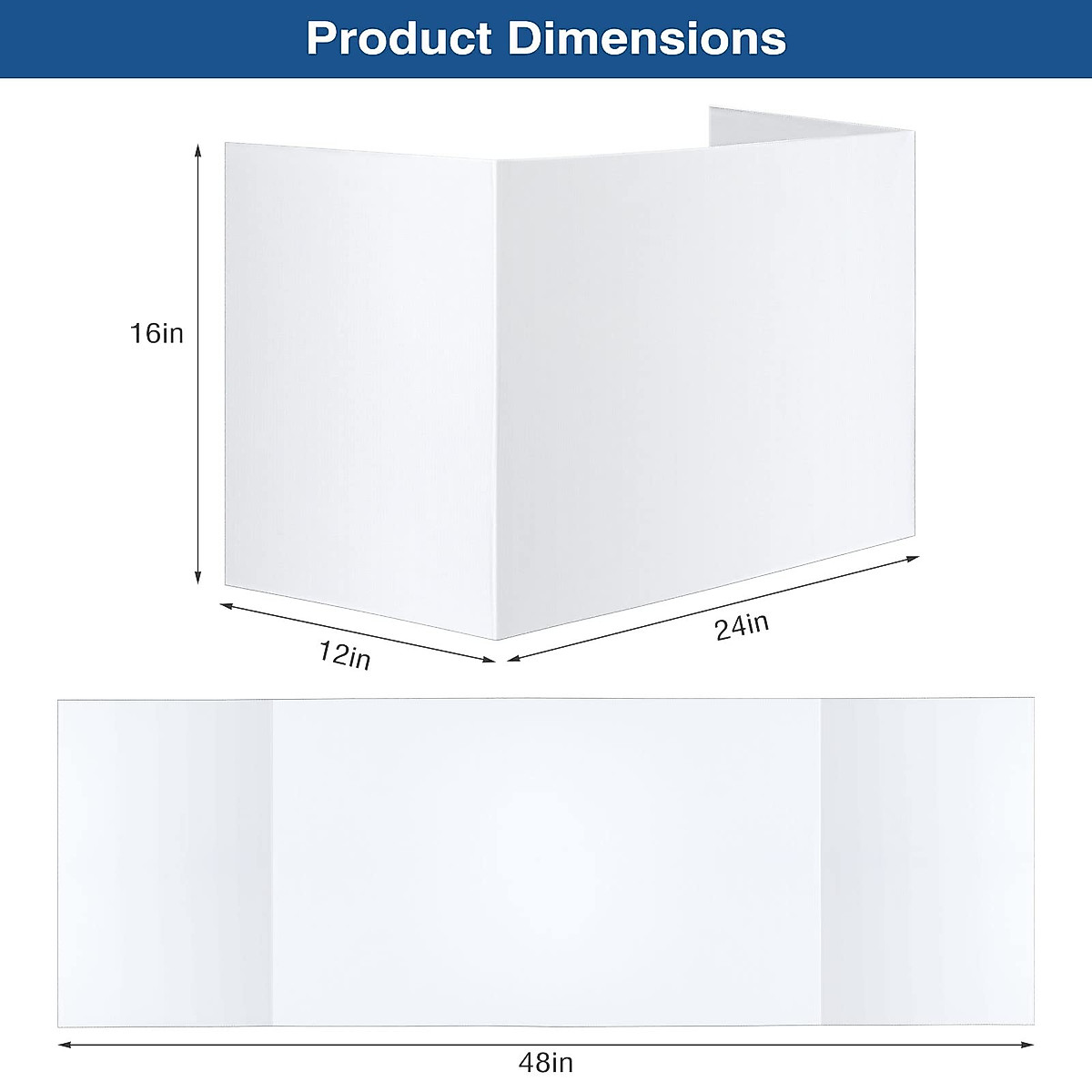 36 Pieces Desk Divider for Student Desks Reduces Distractions Plastic Guard White Classroom Privacy Folders Trifold Desk Divider for School Teacher Student Test Home Supplies