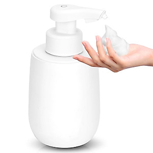 Automatic Soap Dispenser Foaming Hand Free Soap Dispenser Foam Rechargeable Soap Dispenser Touchless Soap Dispenser Smart Electric Auto Dish Soap Dispenser for Bathroom, Kitchen, Commercia White