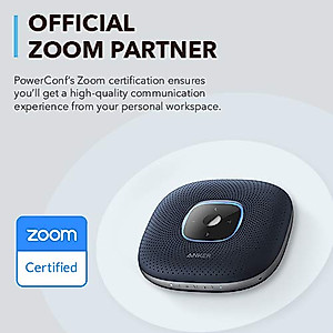 Anker PowerConf Bluetooth Speakerphone with 6 Microphones, Enhanced Voice Pickup, 24 Hour Call Time, Bluetooth 5, USB C Connection, Compatible with Leading Platforms (Renewed) (Blue)