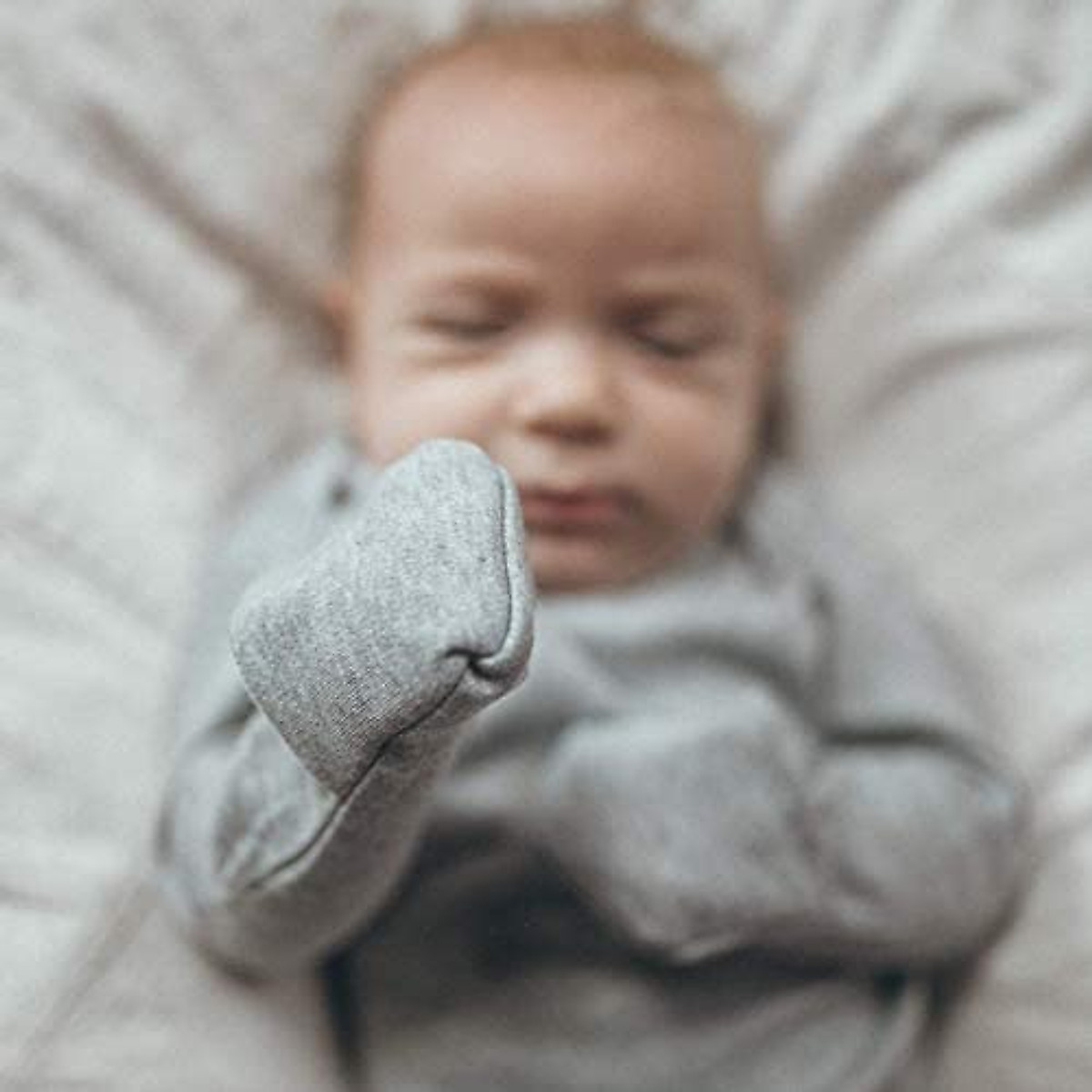 Goobie Baby Long Sleeve Classic Bodysuit Set with Fold-over Mitten Cuffs to Prevent Scratching, Soft 100% Cotton Onesie, Tagless Neck, 4 Pack (Gray, 3-6 Months)