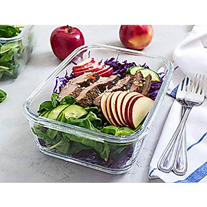 Utopia Kitchen Glass Food Storage Container Set - 18 Pieces (9 Containers and 9 Lids) - Transparent Lids - BPA Free (Blue, 18 Piece Set)