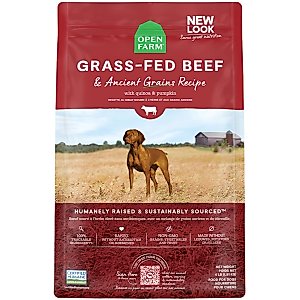 Open Farm Ancient Grains Dry Dog Food, Humanely Raised Meat Recipe with Wholesome Grains and No Artificial Flavors or Preservatives (Grass-Fed Beef Ancient Grain, 4 Pound (Pack of 1))