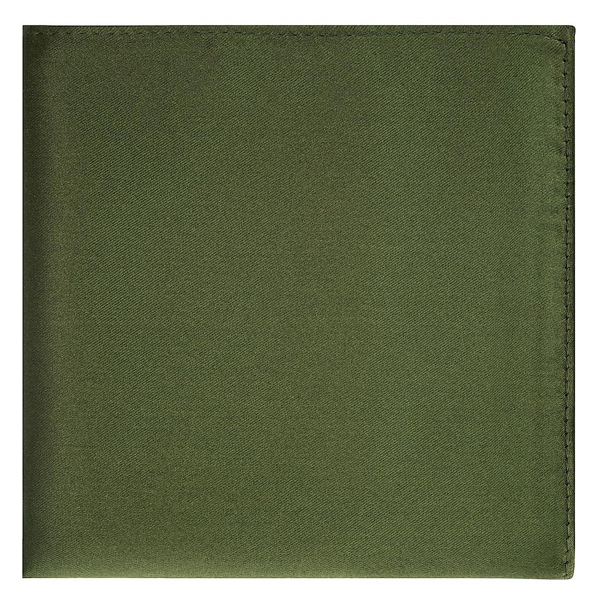 KissTies Dark Olive Green Satin Tie Set Solid Ties Mens Necktie + Pocket Square