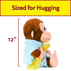 KIDS PREFERRED Curious George Monkey Plush - George in Pajamas 12" Stuffed Animal (91719)