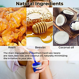 Wax Beads for Hair Removal, Keethem 10.5oz Hard Wax Beans Coarse Hair Waxing Beads for Face, Eyebrow, Bikini Brazilian for Women Men with 10 Applicators 3 packs