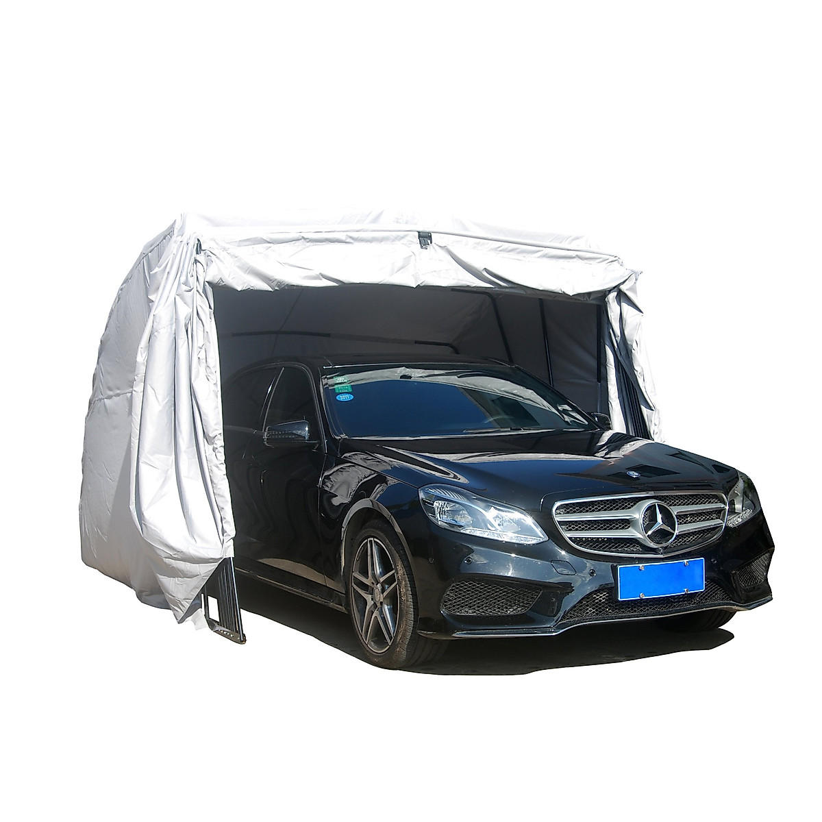 Ikuby SUV Carport, Super Sturdy Heavy Duty Portable Lockable Carport: All Weatherproof Anti UV Waterproof Retractable Car Shed - Steel Frame Auto Shelter for Maximum Durability – Full Protection