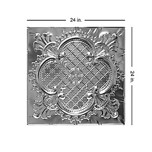Lancelot 2 ft. x 2 ft. Tin Plated Steel Wall and Ceiling Patterns Drop in Steel (Unfinished) 12 Pack