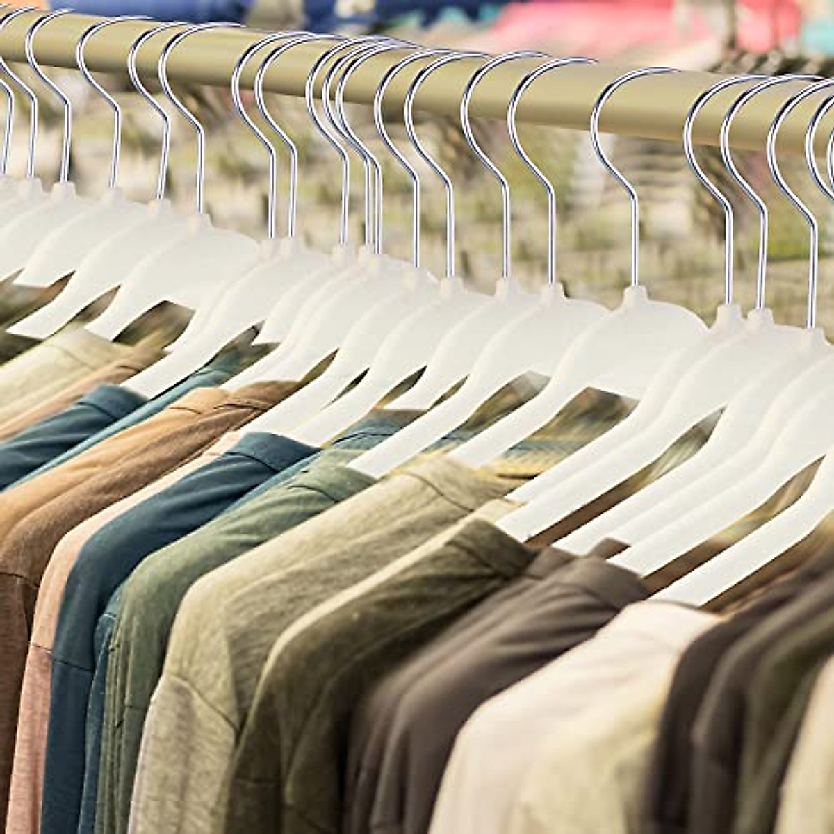 Tanlade 100 Pcs Kids Velvet Hangers with Clips Non Slip Baby Hangers for Closet Baby Clothes Hangers Heavy Duty Children's Closet Flocked Hangers for Pants Baby Girl and Kids Space Saving (Beige)