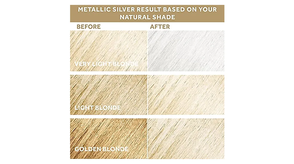 Metallic Silver Hair Dye | Stylish Silver Toner for Bleached Hair ...