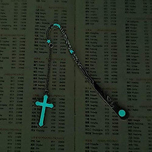 Gzrlyf Cross Bookmark Glow in The Dark Bookmark Luminous Book Markers Book Lover Gifts Christian Gifts (Luminous Bookmark)