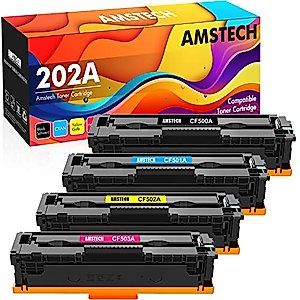 202A CF500A Toner Cartridge Compatible Replacement for HP 202A 202X Toner Cartridge for Pro MFP M281fdw M254dw M281cdw M281 M254 281fdw 281cdw 254dw Printer (Black Cyan Yellow Magenta, 4-Pack)