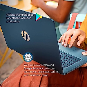 HP Newest X360 14 2-in-1 Chromebook 14" HD Touchscreen Laptop, Intel Celeron N4120 proscessor, 4GB DDR4 RAM, 128GB Space(64GB eMMC+64GB USB), WiFi, Webcam, USB Type-C, Chrome OS, Forest Teal JVQ MP
