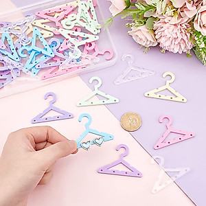 PH PandaHall 42pcs Clothes Hanger Earring Holder Necklace Mini Hanger Rack Jewelry Display Dangle Earring Hanging Organizer Acrylic Ear Studs Display Rack for Retail Show Personal Exhibition