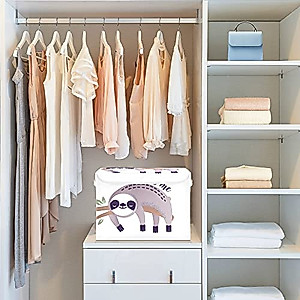 Sloth Heart Storage Bins with Lids for Organizing Lidded Home Storage Bins with Handles Oxford Cloth Storage Cube Box for Bed Room