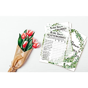 Bridal Shower Game Cards, Bridal Shower Game, Tropical Jungle Theme Engagement Party Cards For Wedding, Set of 30 Cards(Leaf005)