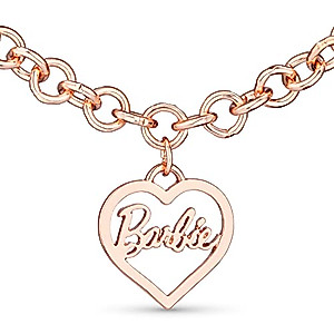 Barbie Round Link Heart Necklace - Rose Gold
