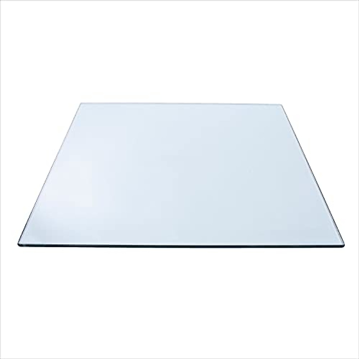 27" Square Clear Tempered Glass Table Top 3/8" Thick - Flat Polish Edge