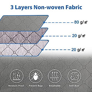 Fixwal Clothes Storage Bags 6 Pack 90L Large Capacity Storage Container for Comforter, Clothing, Blankets, Bedding, Foldable Closet Organizer Storage Bins with Sturdy Zipper Reinforced Handle, Grey