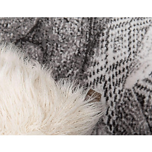 Unique Loom Sofia Collection Area Rug - Albert (6' 1" x 9' Rectangle, Dark Gray/ Gray)