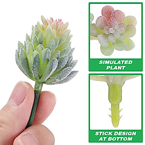 Kisangel 6Pcs Faux Succulents Artificial Simulation Succulents Cactus Artificial Potted Plants Cacti for Home Bonsai Decor Garden Greenery
