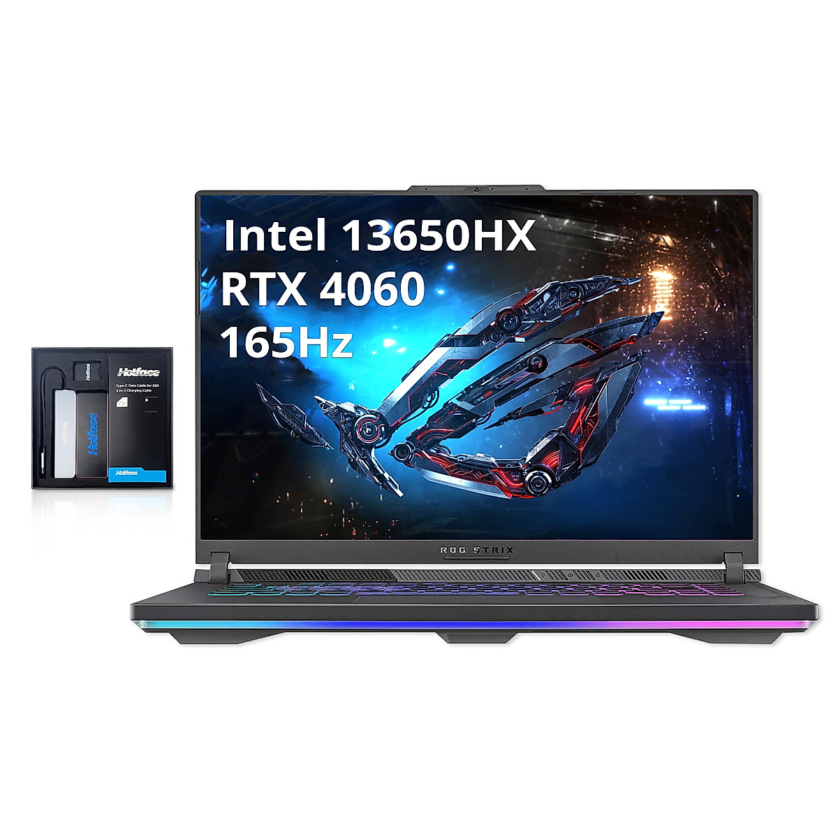 asus ASUS ROG Strix G16 16'' WUXGA 165Hz Gaming Laptop, Intel Core i7-13650HX, NVIDIA GeForce RTX 4060, 32GB DDR5 RAM, 2TB SSD, 4-Zone RGB Backlit Keyboard, Win 11 Pro, Gray, 32GB Hotface USB Card