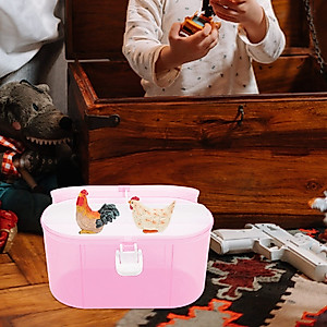 Zerodeko Box Double Layer Suitcase Desk Gadgets Suitcase for Sewing Basket Toys for Office Carrying Cases Kids Suitcase Art Bins Storage Containers Kid Toys Crafts Plastic Foldable Travel