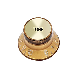 Metallor Electric Guitar Top Hat Knobs Speed Control Knobs 2 Volume 2 Tone Compatible with Les Paul LP Electric Guitar Parts Replacement (Gold)
