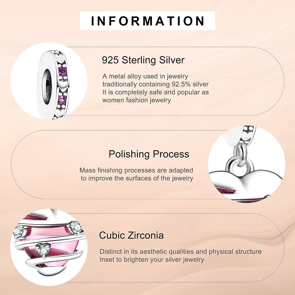 Annmors Jewelry Entwined Red Heart Dangle Charms for Woman-925 Sterling Silver Dangle Pendant ead with Cubic Zirconia,Jewelry Beads DIY Gifts for Women Bracelet & Necklace