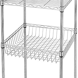 Finnhomy Heavy Duty 6 Tier Wire Shelving Unit with Wheels 18x18x72-inches 6 Shelves Storage Rack Thicken Steel Tube, Adjustable Shelving Rack for Kitchen Bathroom Office, NSF Certified, Chrome