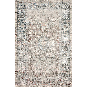 Chris Loves Julia x Loloi Jules JUL-07 Natural / Ocean Oriental Area Rug 7'-6" x 9'-6"
