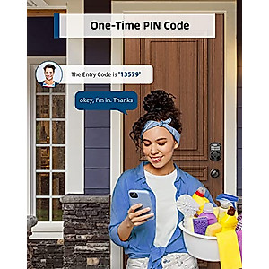 TEEHO TE002K Fingerprint Door Lock Set - Keyless Entry Door Lock with Handle - Door Knob with Keypad Deadbolt - Smart Locks for Front Door - Auto Lock - No Need App - Easy Installation - Bronze