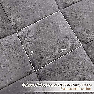 Coolplus Fleece Weighted Blankets 20lb ,Soft Sherpa and Warm Fuzzy Dual Sided Throw Blanket for Adult, Plush Weighted Blankets Suit for Sofa, Twin/Full Size Bed, 60 x 80 Inch, Grey