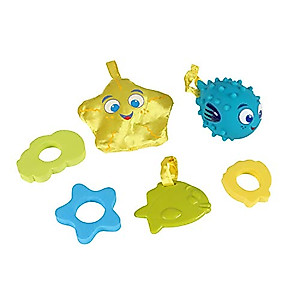 SwimWays Baby Spring Float with Canopy - Inflatable Float for Children with Detached Floating Toys and UPF Sun Protection - Aqua/Green